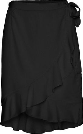 Vero Moda Damen Vmhenna Ga Noos Wrap Short Skirt Wickelrock, Schwarz, XS EU