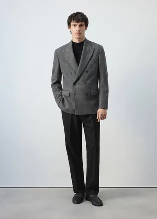 Mango Veste de costume crois&eacute;e slim fit gris - Homme - 46 - MANGO MAN