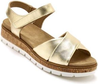 Pediconfort Sandales patte scratch semelle amovible - FEMME - Taille : 38 - Couleur : Doré