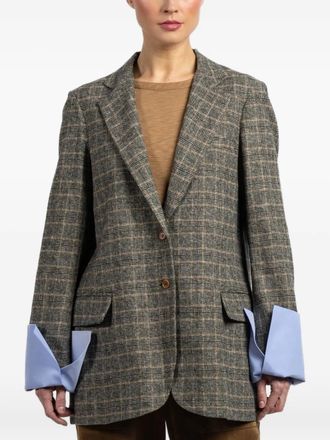 JEJIA Birkin check-pattern pocket blazer - Grau