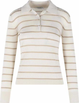 Max Mara Rundhalspullover - Wei&szlig;