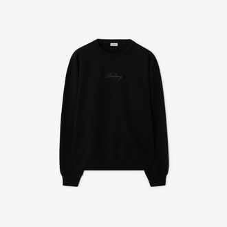 Burberry Sweat-shirt en coton avec logo en cursive Check