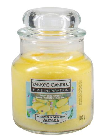 Yankee Candle Company Zitronen-Limetten-Eis am Stiel, helle und sonnige Zitrone mit einem Hauch von Limette und Minze, pikanter Sommererfrischungsduft, kleines Glas, 104 g,