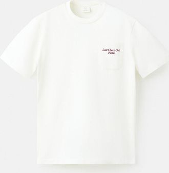 Mango T-shirt 100 % coton poche graphique brod&eacute; blanc - Homme - XXL - MANGO MAN