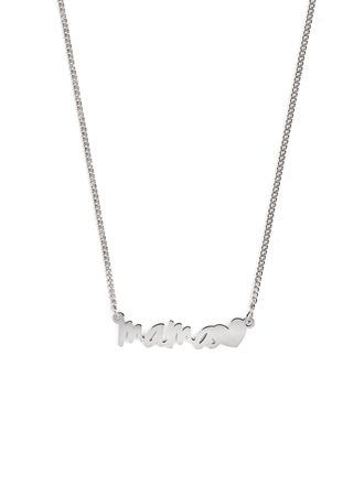 Singularu Mama Heart Halskette. Sterlingsilber mit Rhodium-Beschichtung. Schmuck f&uuml;r Damen