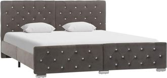 vidaXL Vidaxl - Cadre de lit sans matelas gris velours 160x200 cm