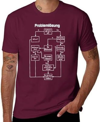 Generic Fun Probleml&ouml;sung T-shirt pour homme, Style bordeaux, S