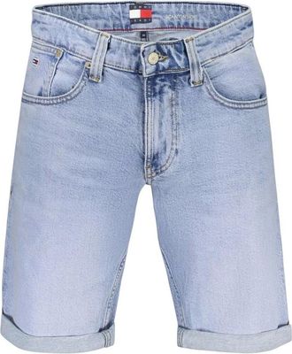 Tommy Hilfiger Homme, Shorts, Bleu, Taille: W30 Jean Court en Coton Bleu, Effet Lavé