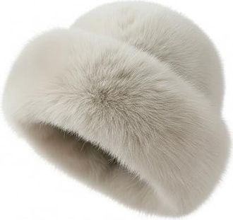 Generic Chapeau cloche dhiver en fausse fourrure de vison chaud pour femme, chapeau de p&ecirc;cheur russe mongol pour lext&eacute;rieur, les voyages, la randonn&eacute;e, le tra