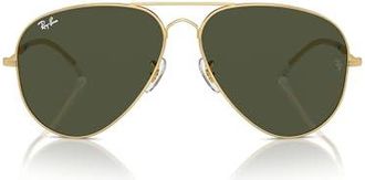 Ray-Ban Rb3825 Old Aviator, Lunettes de Soleil Mixte, Doré/Vert, 58 mm