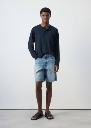 Mango Bermuda en jean droit bleu moyen - Homme - 38 - MANGO MAN