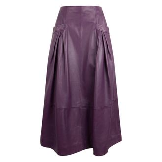 Alberta Ferretti Femme, Jupes, Violet, Taille: 38 FR Jupe Longue en Cuir