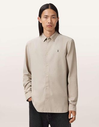 AllSaints Birchwood - Chemise &agrave; manches longues - Gris lune