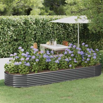 vidaXL Vidaxl - Lit sur&eacute;lev&eacute; de jardin Acier enduit de poudre Anthracite