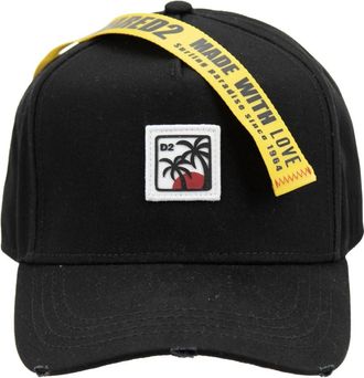 Dsquared2 Baseball Cap mit gesticktem Logo Fibbia - - Accessories - unisex - Schwarzk - ONE SIZE