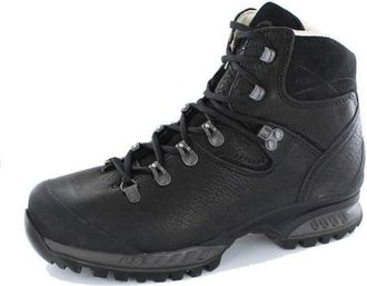 Hanwag M Grünten Schwarz - Zwiegenähter halbhoher Herren Leder Bergstiefel, Größe EU 40.5 - Farbe Schwarz