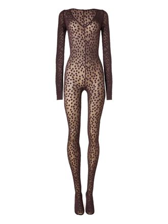 Wolford combinaison &agrave; pois - Rouge