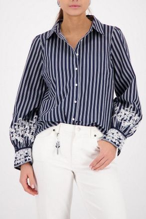 Monari Blusentop Bluse mit Spitze-Details - Regular Fit
