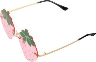 Yarnow Lunettes de Soleil Fraise sans Monture L&eacute;g&egrave;res pour Femmes Design Cr&eacute;atif Confort Prolong&eacute; Accessoires Mode pour Festivals et F&ecirc;tes