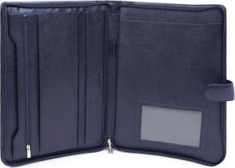 Pellet Paris - Conférencier - pour Femme - Collection Republique - Marine - en Cuir de Vachette végétal Collet - Portfolio A4 en Cuir PU,Multifonctionnel Dos