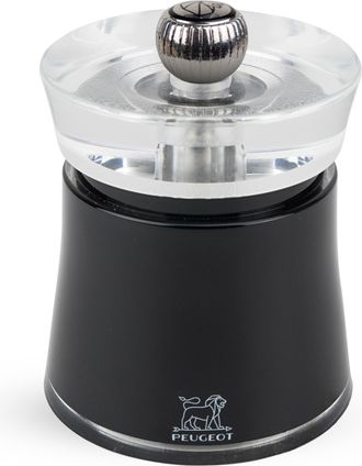 Peugeot Pfeffermühle Bali 9 cm - Stahlmahlwerk - Klassische Mahlgradeinstellung - Acryl Schwarz