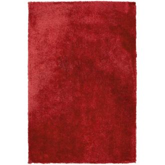 Beliani Beliani - Tapis Épais 140 x 200 cm en Tissu Coton Rouge Doux au Toucher pour Chambre et Salon Moderne