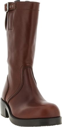 Dries Van Noten Buckle-Strap Leather Boots - Brown