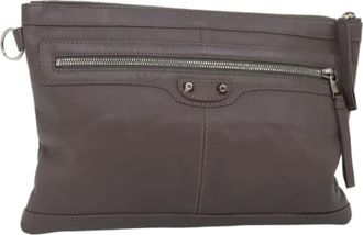 Balenciaga Pre-owned Cuir pochettes-minaudieres - Femme - Pre-owned - Gris - Taille: ONE Size