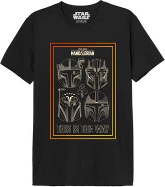 Star Wars &laquo; Mandalorian - This is The Way Warriors &raquo; MESWMANTS197 T-Shirt Homme, Noir, Taille XS