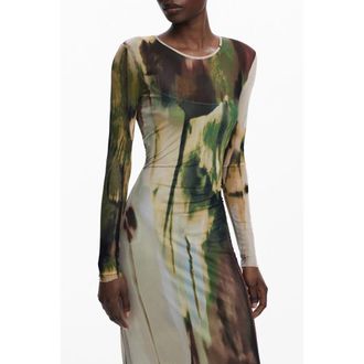 Desigual Femme, Robes, Multicolore, Taille: 38 FR Long Dress