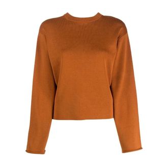 Proenza Schouler Brauner Seiden-Baumwoll-Langarmpullover - - Knitwear - Damen - Braun - XS