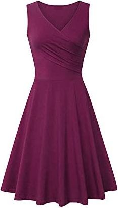 Generic Robes amincissantes pour femmes, robe d&eacute;contract&eacute;e &agrave; imprim&eacute; floral pour lext&eacute;rieur, la maison, &agrave; manches courtes, t-shirt mince, col en V fronc&eacute;, min