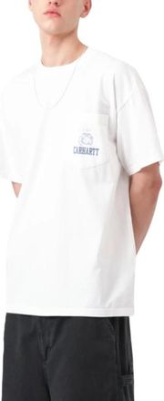 Carhartt Work in Progress Homme, Tops, Blanc, Taille: S Pond Corps Pocket T-Shirt