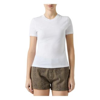 Versace Jeans Couture T-Shirt Logo Glitter - - Tops - Damen - Wei&szlig; - M
