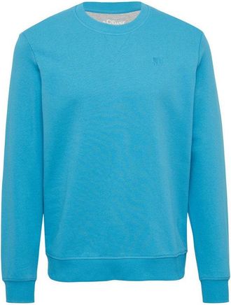 s.Oliver Sweatshirt Sweatshirt Crew Neck-Sweatshirt aus Baumwollmix mit Logo-Stickerei