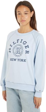 Tommy Hilfiger Damen Sweatshirt Varsity Raglan ohne Kapuze, Blau (Breezy Blue), S