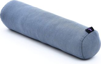Leewadee Pilates Rolle Nackenstütze kleines Yoga Bolster Yogakissen ökologisches Naturprodukt, Kapok, 50 x 15 x 15 cm, Anthrazit