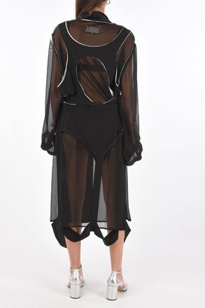 Maison Margiela MM0 Cut-Out-Kleid aus Seide mit G&uuml;rtel Maison Margiela