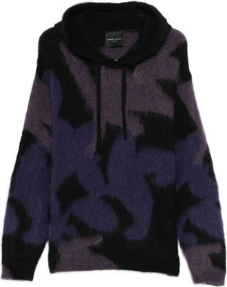 Roberto Collina Gemusterter Hoodie - Schwarz