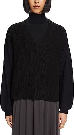 Esprit 083cc1i306 Sweater, 002/Black 2, XL Femme