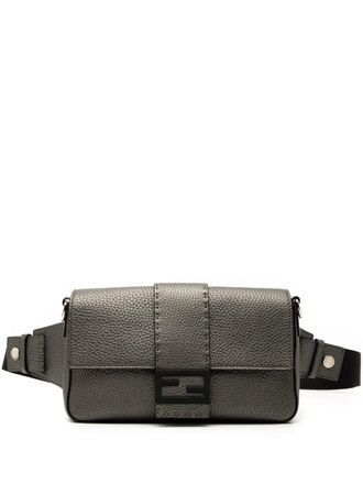 Fendi sac &agrave; bandouli&egrave;re Selleria Baguette en cuir (2000-2010) - Gris