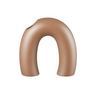 Blomus Vase KAGETSU | Farbe Amber Brown | Blumenvase aus Keramik in Braun | Größe M | 5,5T x 18B x 18H cm | runde Dekovase für Blumen