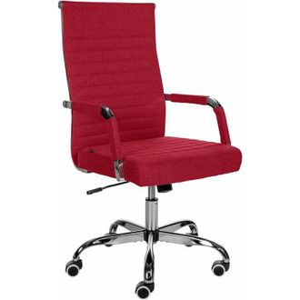 Clp Chaise de bureau Amadora avec hauteur r&eacute;glable et Pied en m&eacute;tal Rouge Tissu