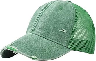 Generic Casquette de baseball tendance pour homme et femme avec boucle en jean, Vert, Taille unique