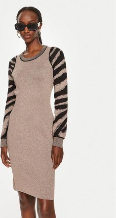 Liu Jo Strickkleid TF4108 MS49I Goldfarben Regular Fit