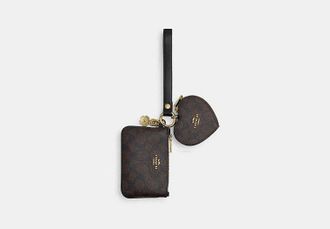 Coach Handgelenktasche Und Herz-Beutel Aus Signature-Canvas Mit Anh&auml;nger