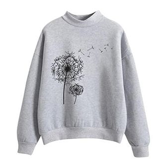 Generic Sweat-shirt pour femme - Imprim&eacute; graphique - Haut surdimensionn&eacute; - Col rond - Manches longues - Automne - Hiver - D&eacute;contract&eacute; - Confortable - Tendance