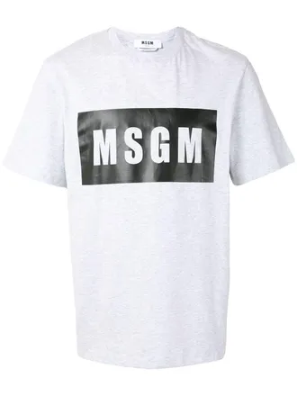 Msgm t-shirt à logo imprimé - Gris