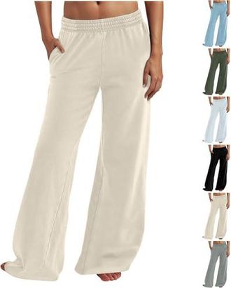 Generic Pantalon de jogging baggy taille basse - Pantalon de sport grandes tailles - Pantalon de surv&ecirc;tement surdimensionn&eacute; Y2K - Couleur unie - &Eacute;l&eacute;gant - Pan