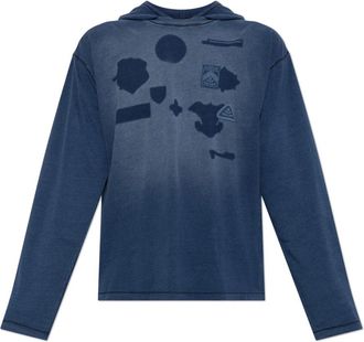 Diesel T-Nox-Ls-Hood T-Shirt - - Tops - Herren - Blau - 2XL